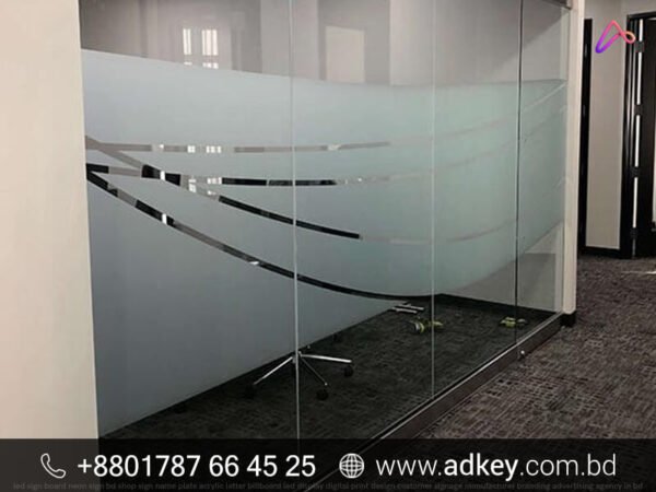 Frosted Custom Glass Sticker Design Signage
