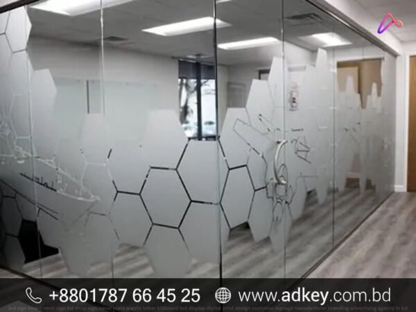 Frosted Custom Glass Sticker Design Signage